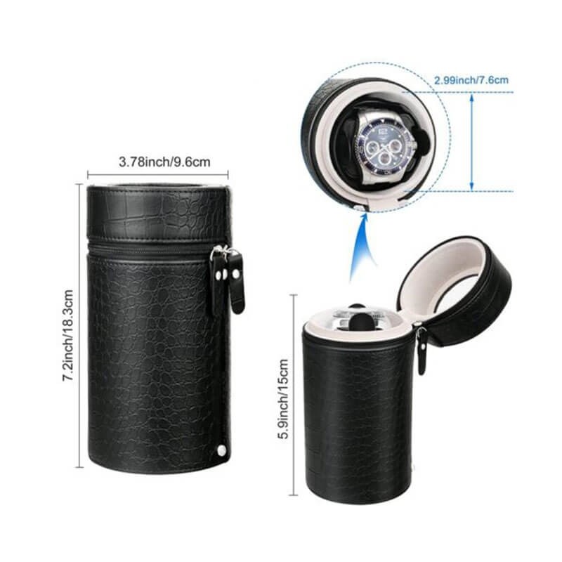 Black Leather Travel Watch Winder Australia | Single Automatic Winder ...