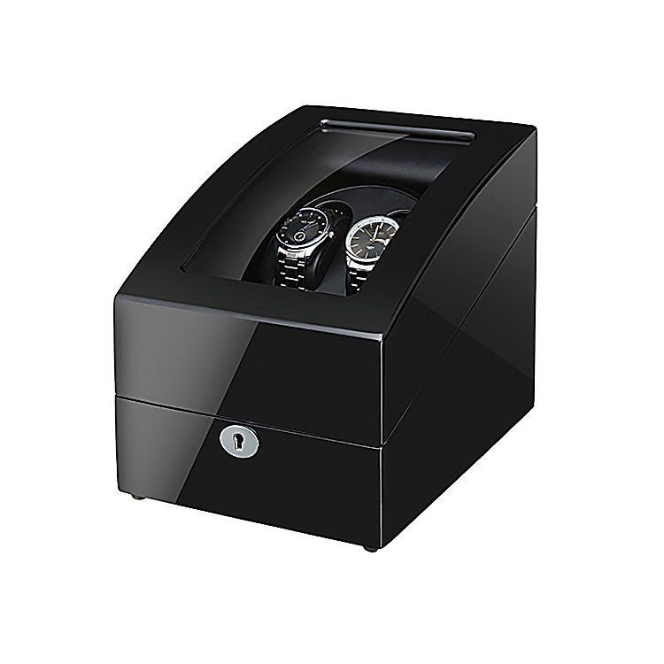 Luxury Rolex Care: Black Double Watch Winder Box with 3 Storage ...