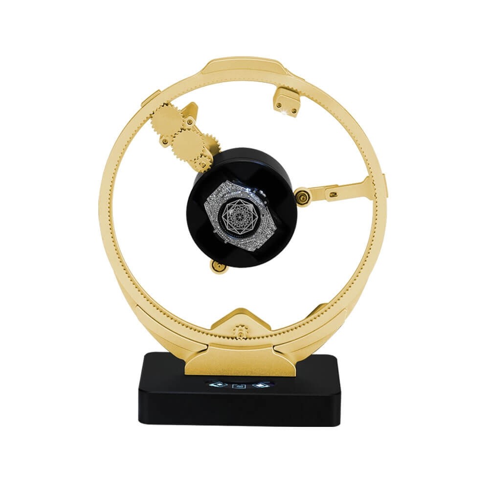 Gold Planetary Gear Watch Winder – 360° Orbital Single Automatic | Roroos