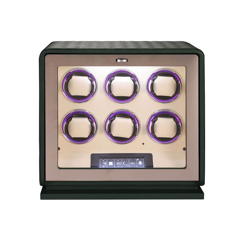 Forest Green Crocodile Leather - The Rolex 6-Watch Winder