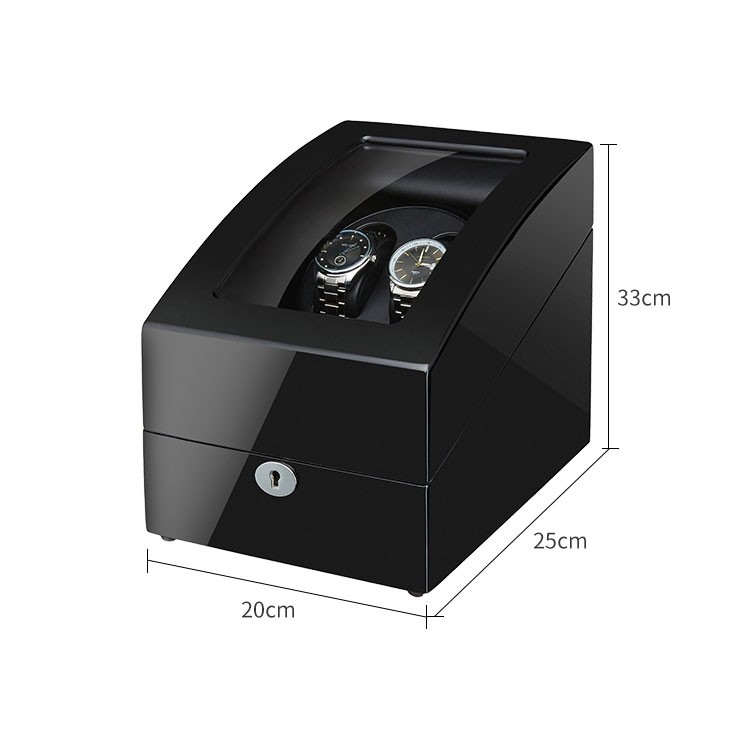 Luxury Rolex Care: Black Double Watch Winder Box with 3 Storage ...