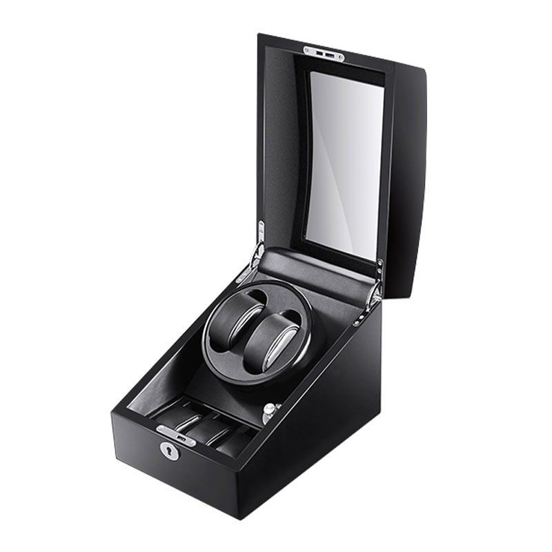 Luxury Rolex Care: Black Double Watch Winder Box with 3 Storage ...