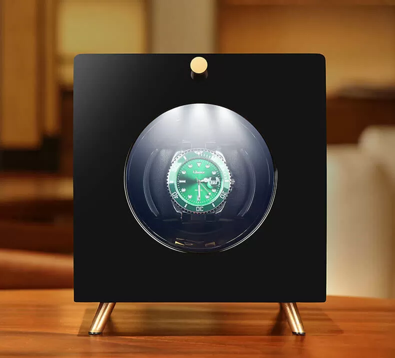 Luxury Wooden Retro Single Rolex Watch Winder - Black | Rolex watch ...